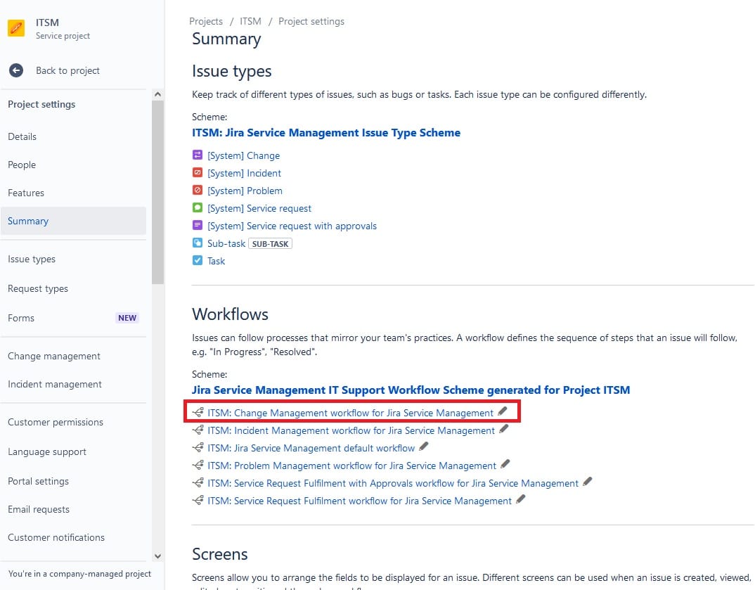 How to set up change management in JSM