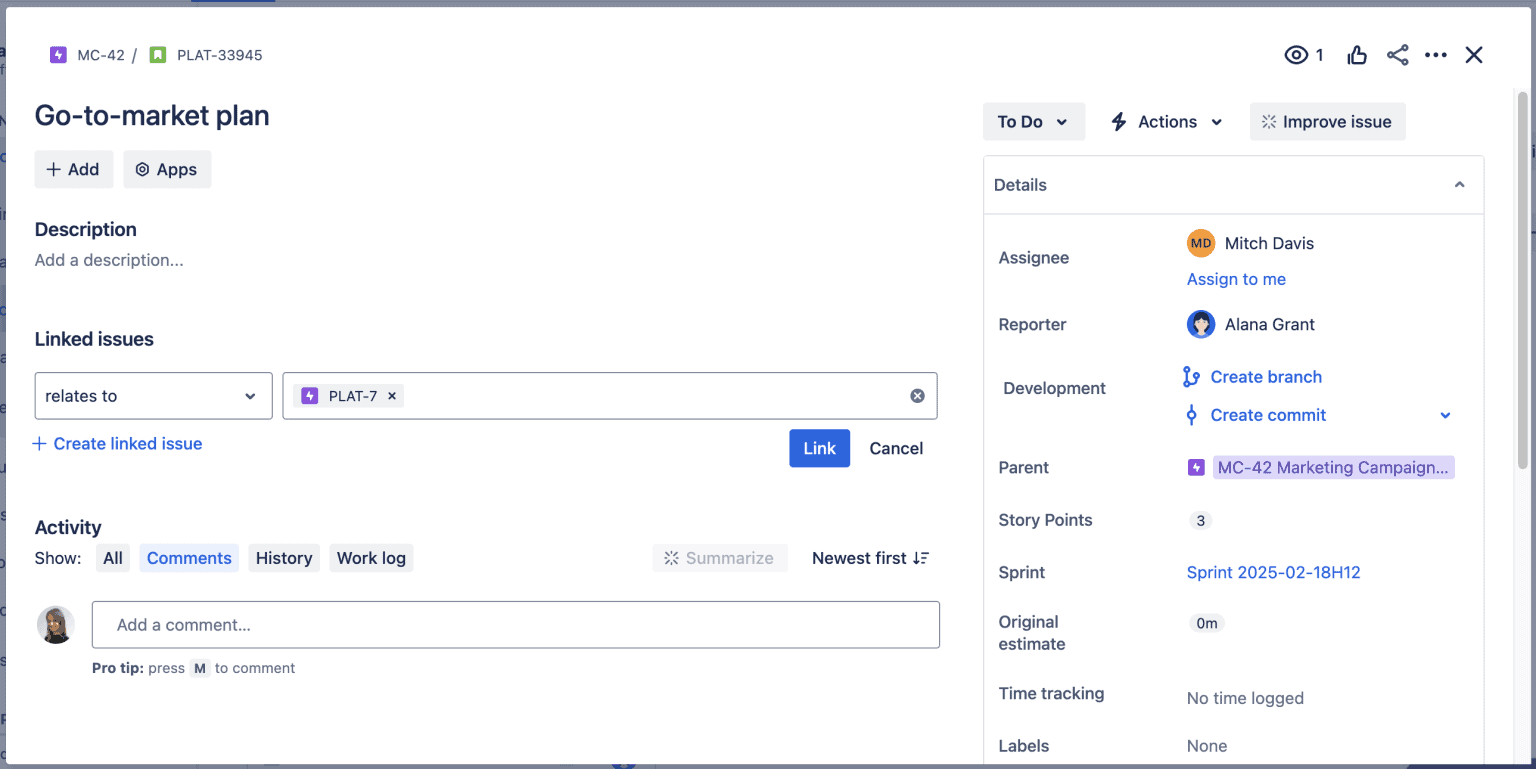 How to create Jira linked issues: a step-by-step guide - Elements